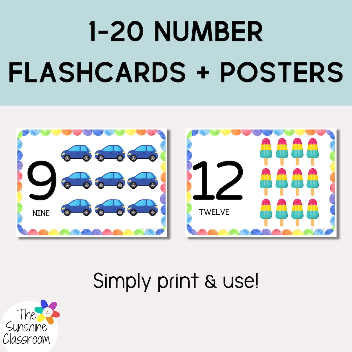 Number Flashcards Counting Cards Printable Number Flash - Etsy