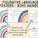 Literacy Devices Figurative Language Posters Boho Rainbow | Grammar ...