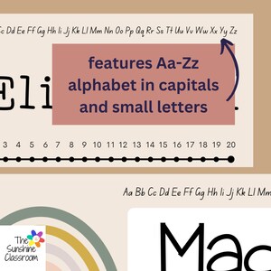 Earthy Boho Rainbow Student Desk Plates Classroom Name Decor Bright ...