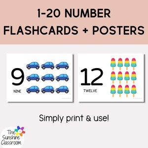 Number Flashcards, Counting Cards, Printable Number Flash Cards, Number ...