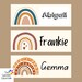 Earthy Boho Rainbow Student Desk Plates Classroom Name Decor Bright ...