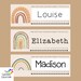 Earthy Boho Rainbow Student Desk Plates Classroom Name Decor Bright ...