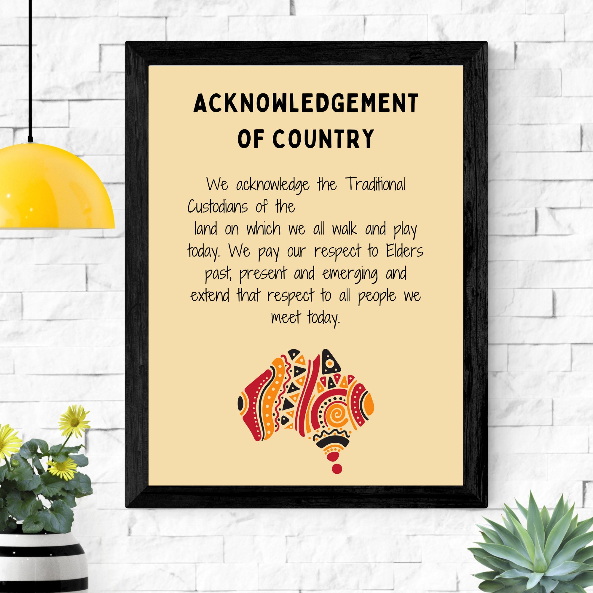 EDITABLE Earth Boho Acknowledgement of Country First Nations Indigenous ...