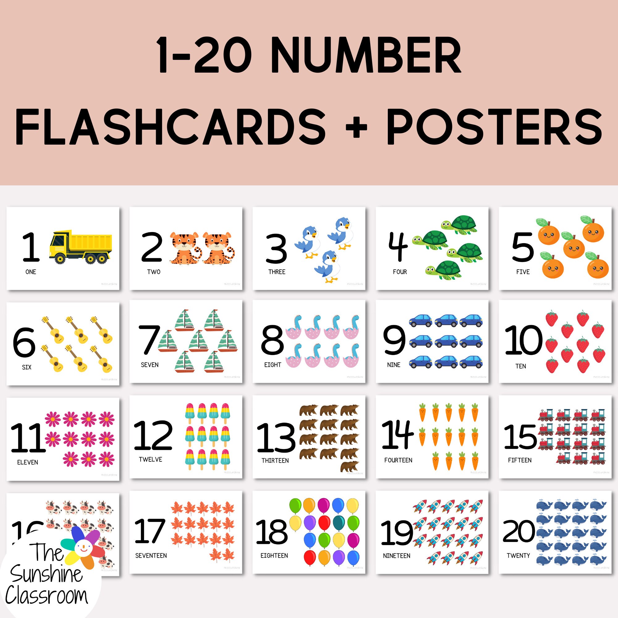 Number Flashcards, Counting Cards, Printable Number Flash Cards, Number ...