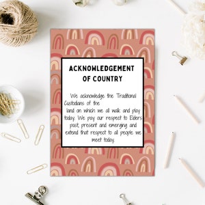 EDITABLE Earthy Boho Acknowledgement of Country First Nations ...