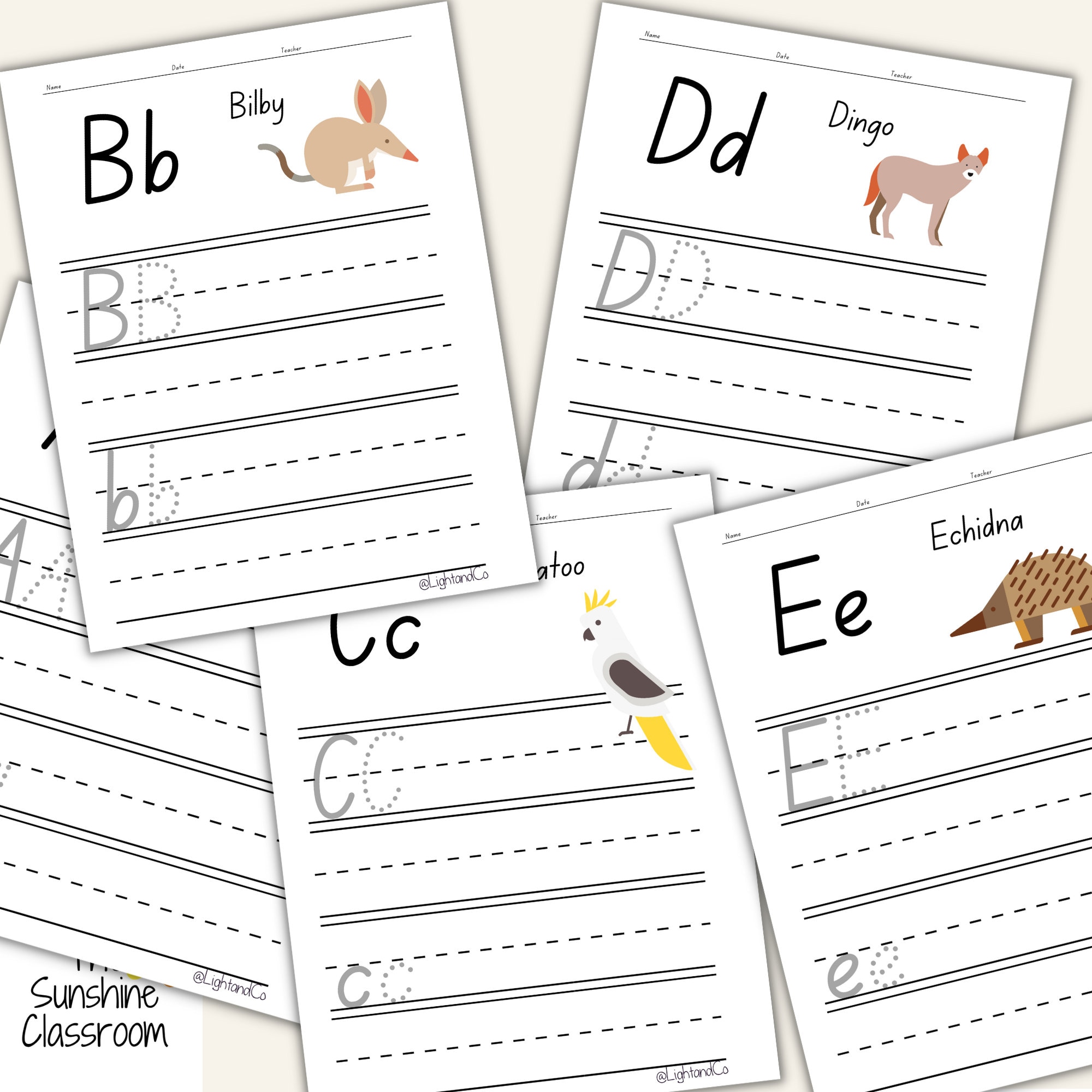 ABC Alphabet Learning Letter Australian Animals Forming Dough Mat ...