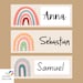 Earthy Boho Rainbow Student Desk Plates | Classroom Name | Decor ...
