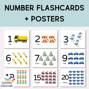 Number Flashcards, Counting Cards, Printable Number Flash Cards, Number ...