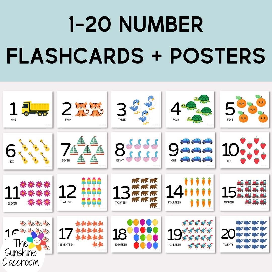 Number Flashcards, Counting Cards, Printable Number Flash Cards, Number ...