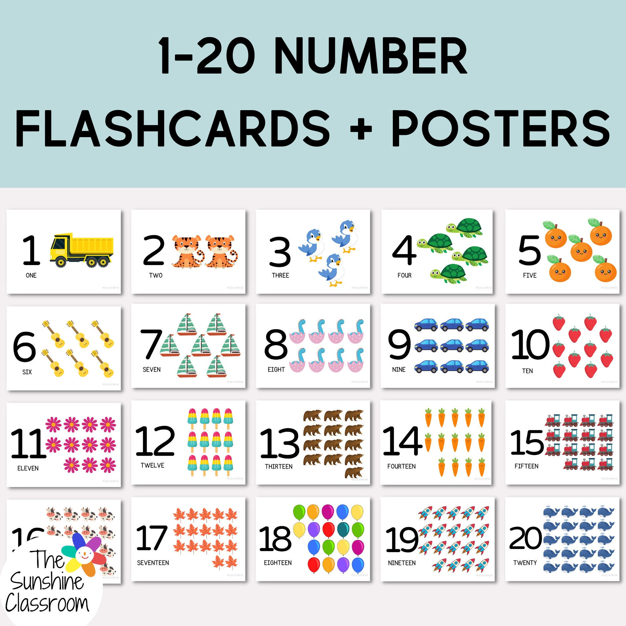 Number Flashcards, Counting Cards, Printable Number Flash Cards, Number ...
