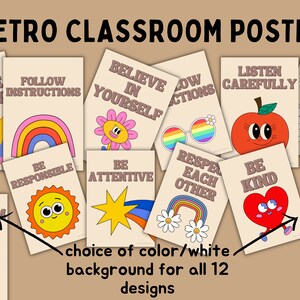RETRO Classroom Rules Collection | Decor | Bulletin | Fun | Reminders ...