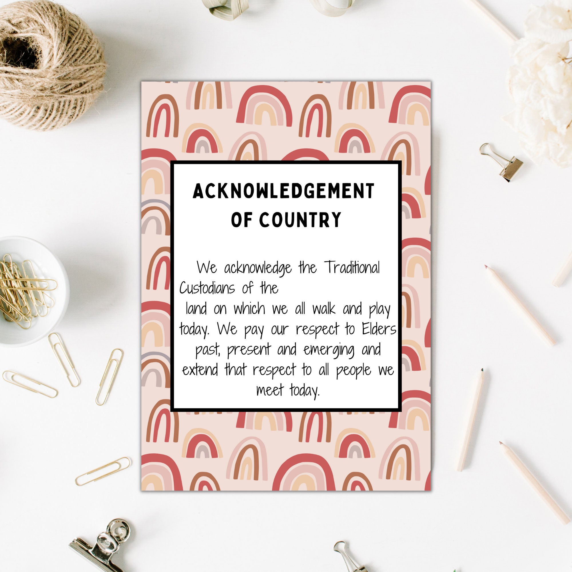 EDITABLE Earthy Boho Acknowledgement of Country First Nations - Etsy ...