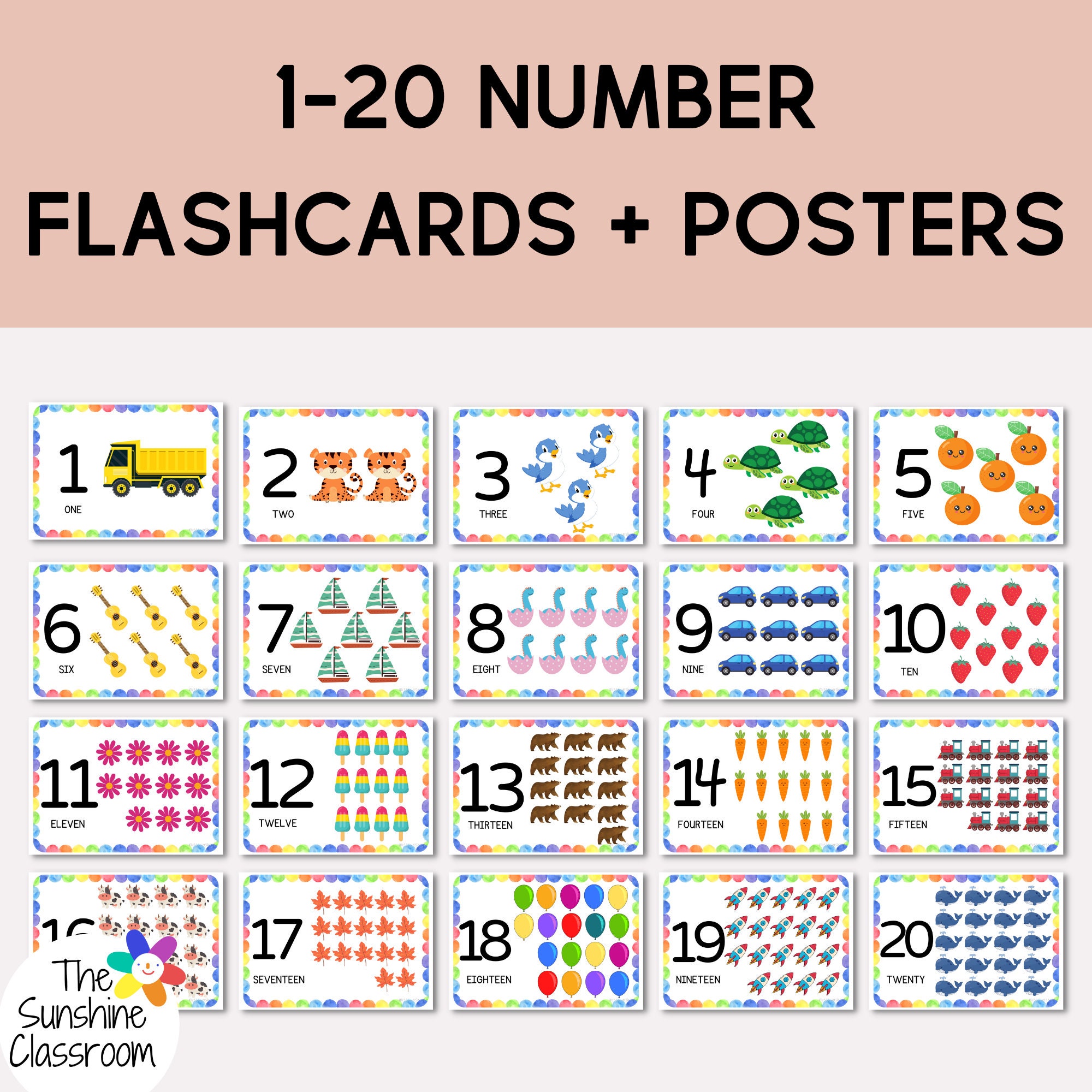 Number Flashcards, Counting Cards, Printable Number Flash Cards, Number ...