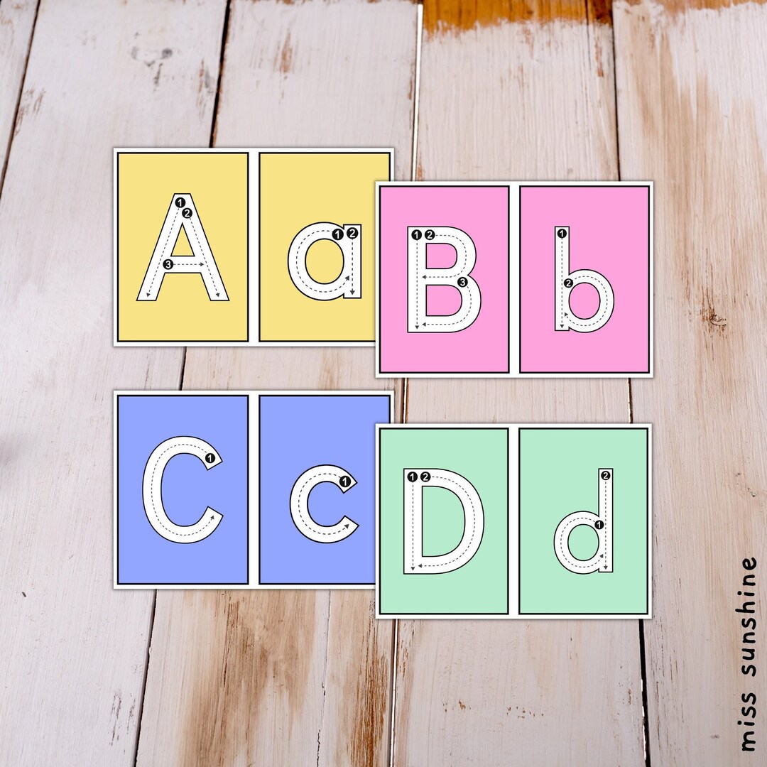ABC Alphabet Tracing Letters Flashcards Learning Letter Formation Play ...