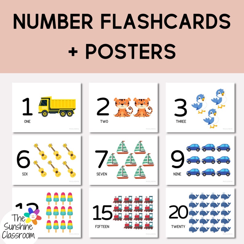 Number Flashcards, Counting Cards, Printable Number Flash Cards, Number ...