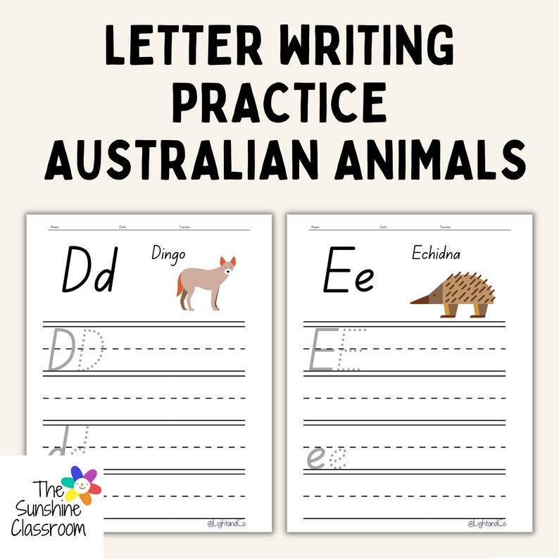 ABC Alphabet Learning Letter Australian Animals Forming Dough Mat ...