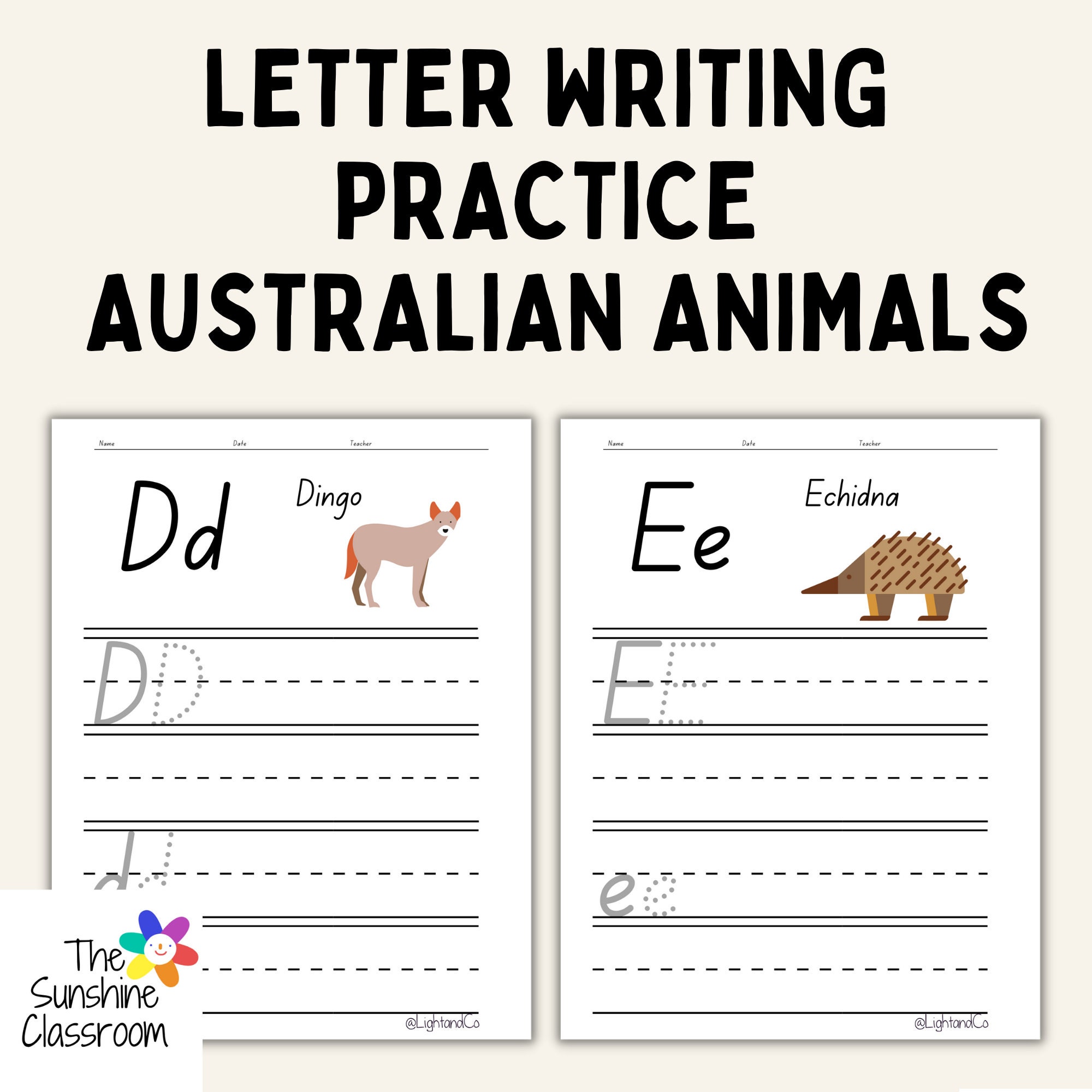 ABC Alphabet Learning Letter Australian Animals Forming Dough Mat ...