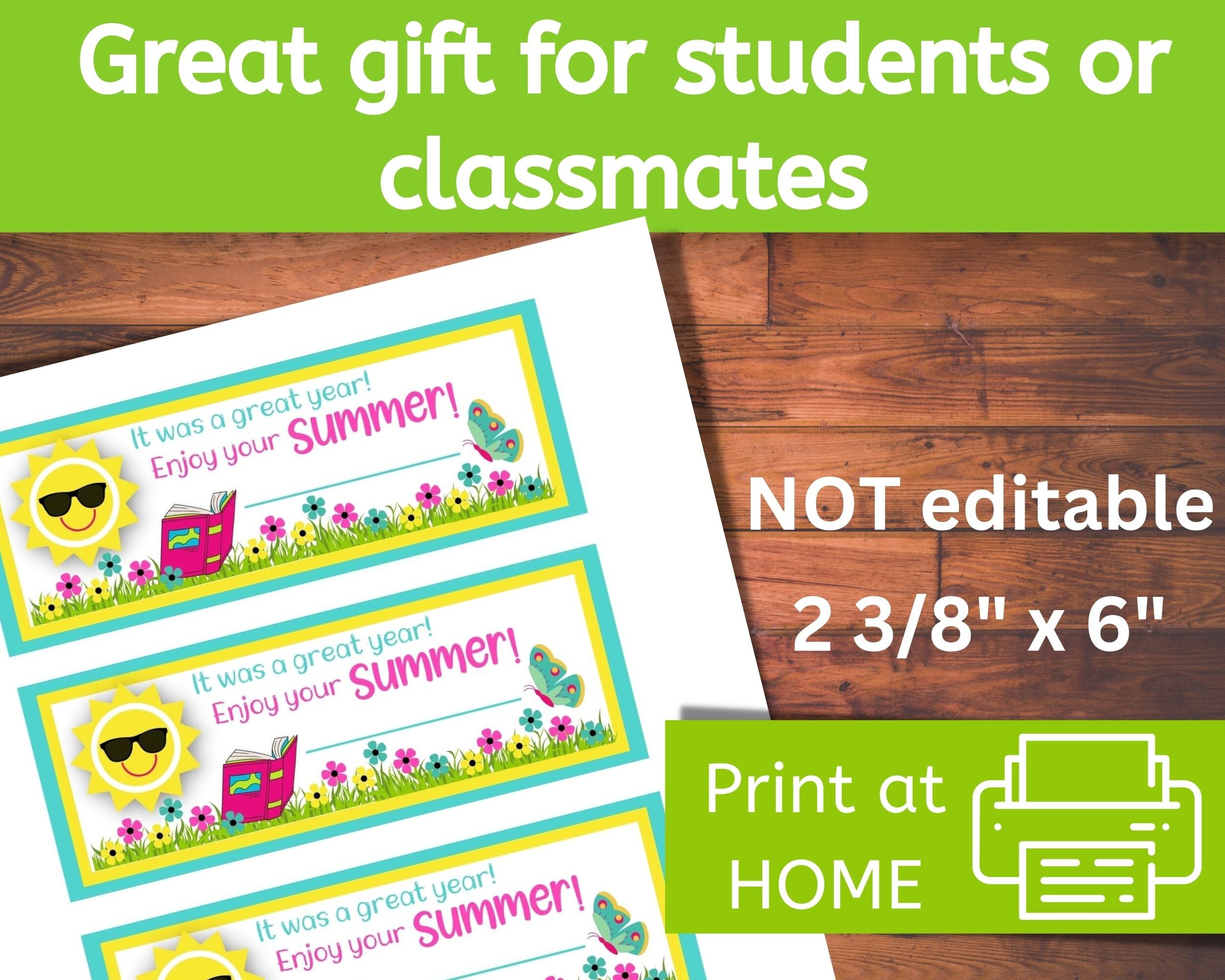 Printable Bookmarks for End of Year Gifts for Students or Classmates - Etsy