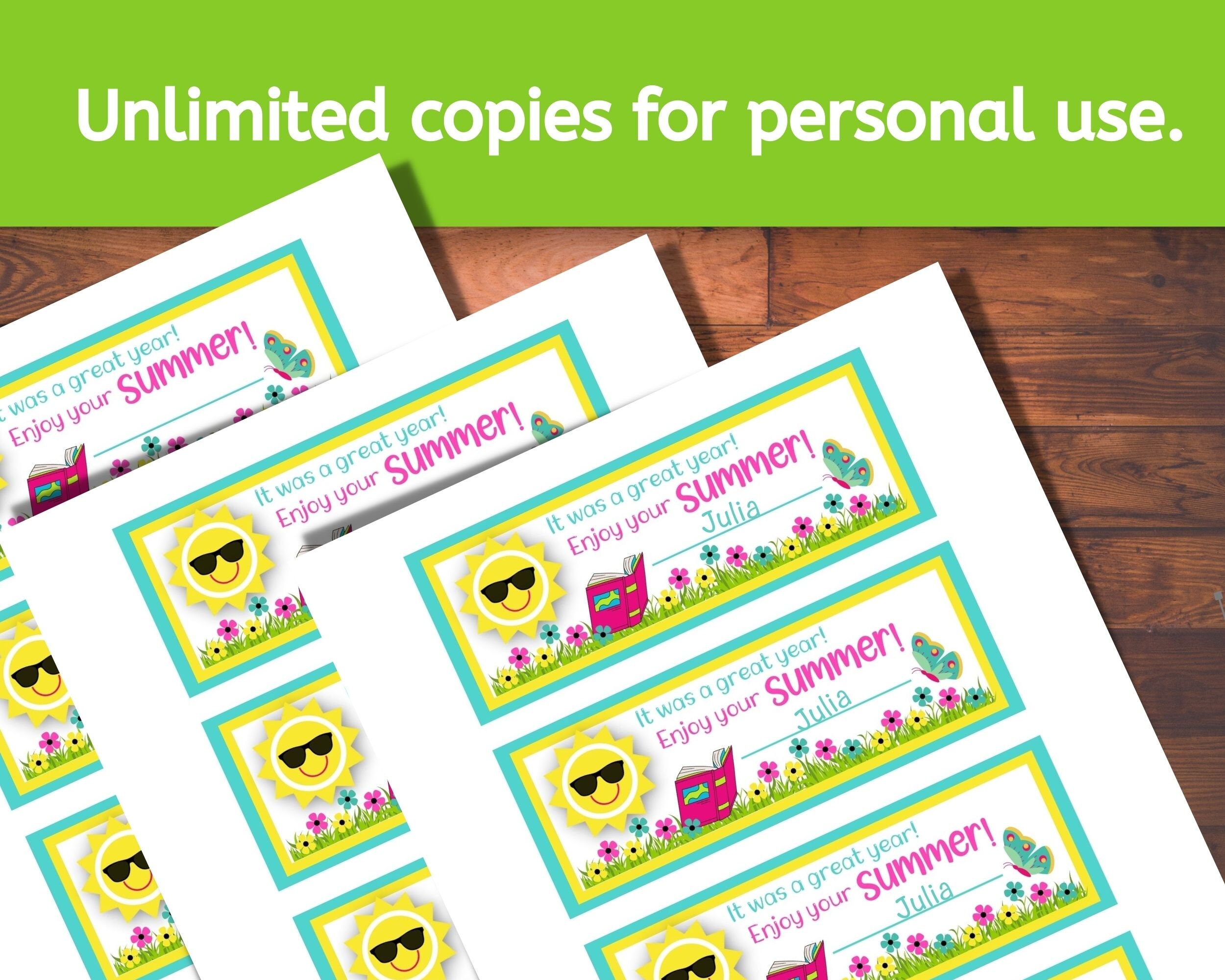 Printable Bookmarks for End of Year Gifts for Students or Classmates - Etsy