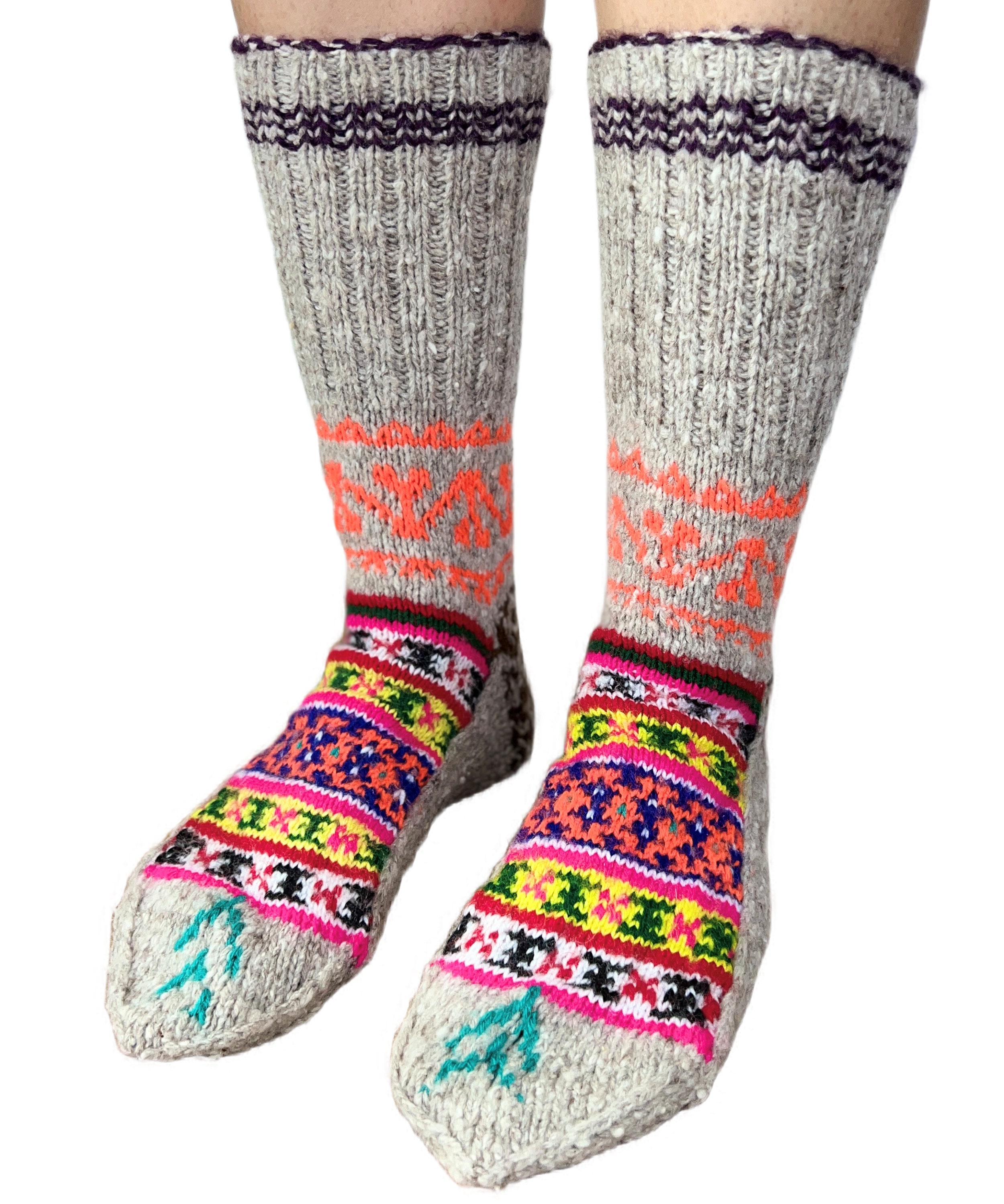 Anti Slip Slouch Socks Pure Sheep Wool Fuzzy Socks | Warm Leg Warmers ...