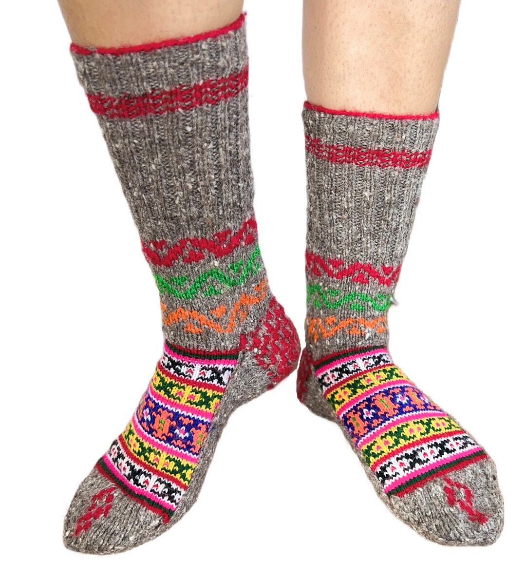 Anti Slip Slouch Socks Pure Sheep Wool Fuzzy Socks Warm Leg - Etsy