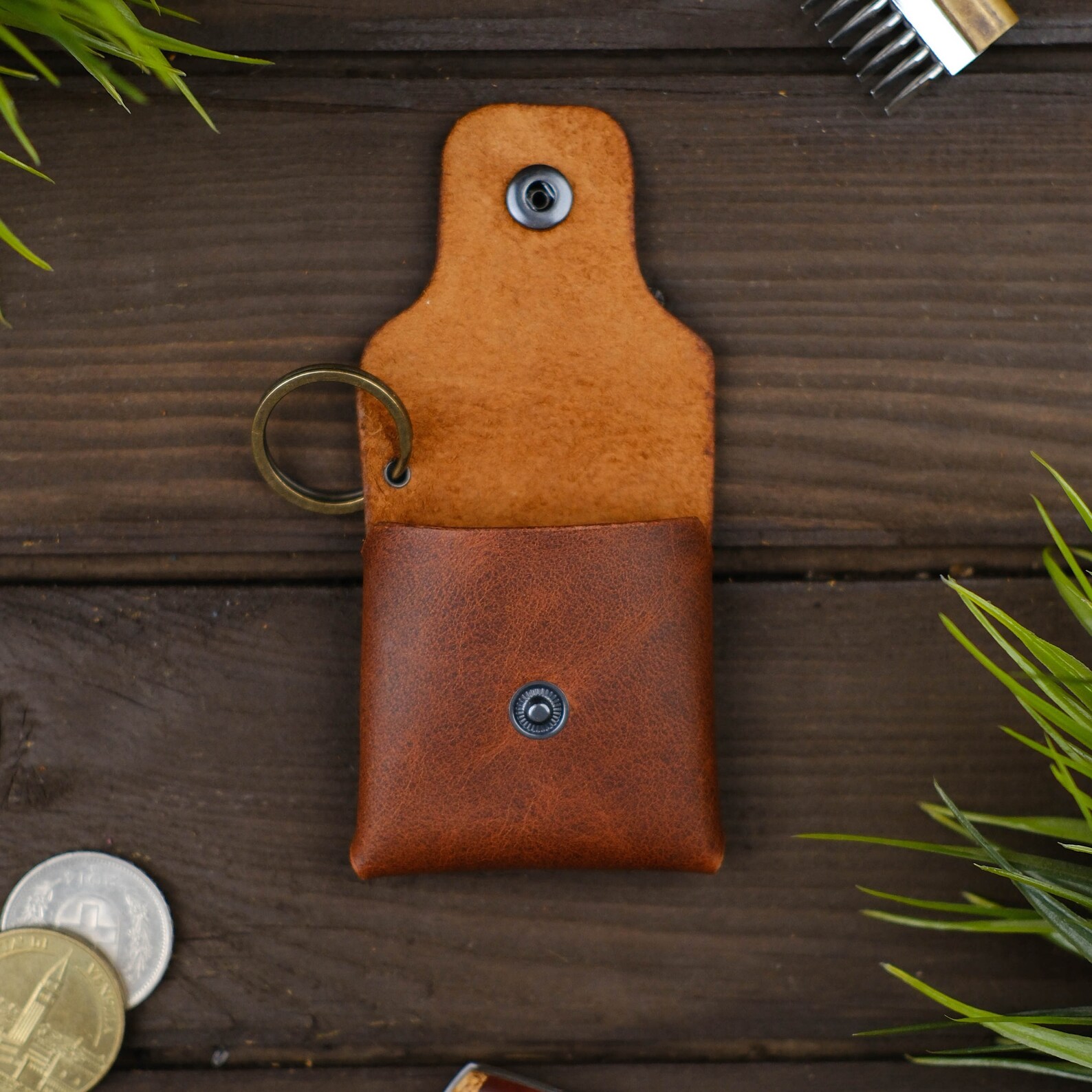 Compact Leather Coin Pouch Sewing Pattern | Small Coin Holder Template ...