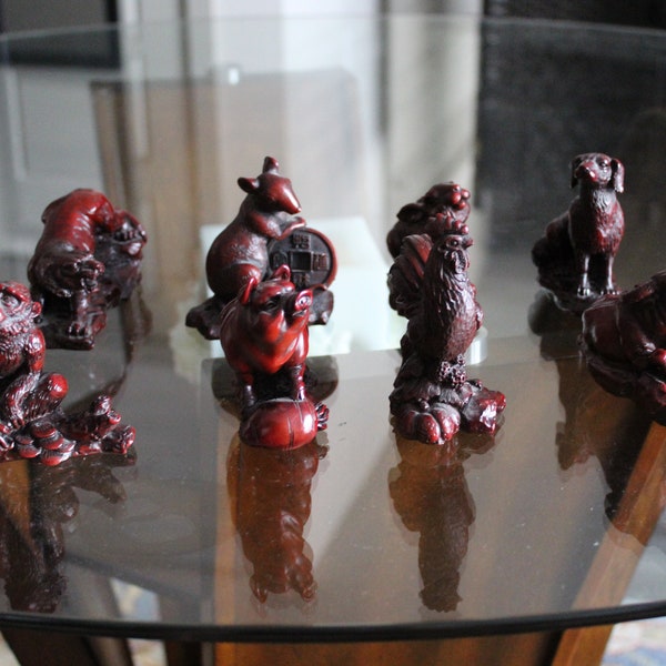 Chinese Figurines Red Resin - Etsy