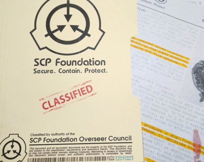 SCP Documents Secure Contain Protec Intel Information Cosplay - Etsy