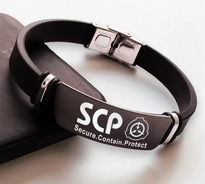 SCP Foundation Bracelet – Secure. Contain. Protect | Black Silicone ...