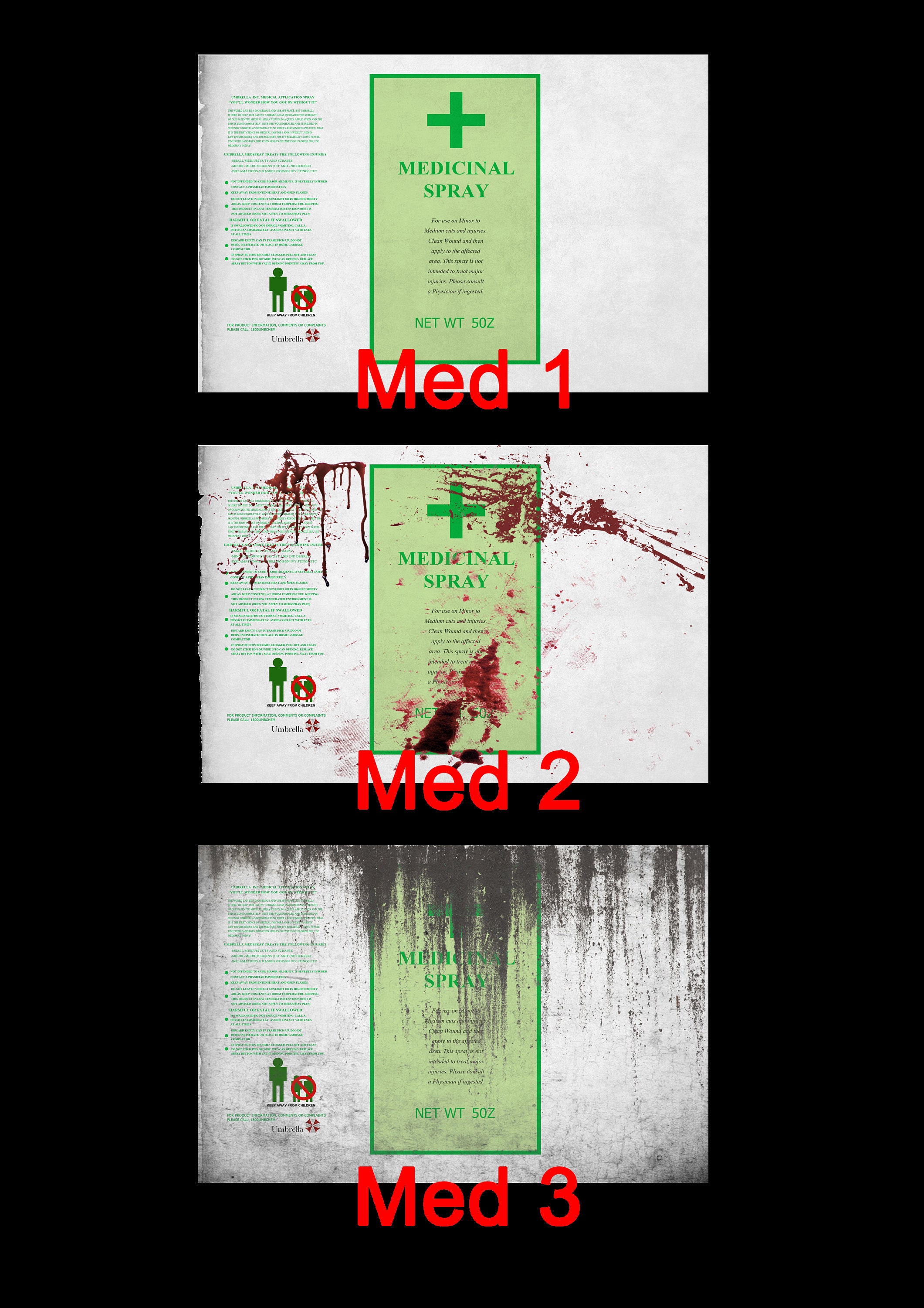 Resident Evil Healing Spray Can – Selectable Label Variants – Fan-made ...