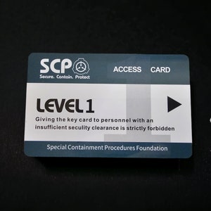 SCP Access Cards V2 / Cosplay ID Cards / Plastic Cards / Security ...