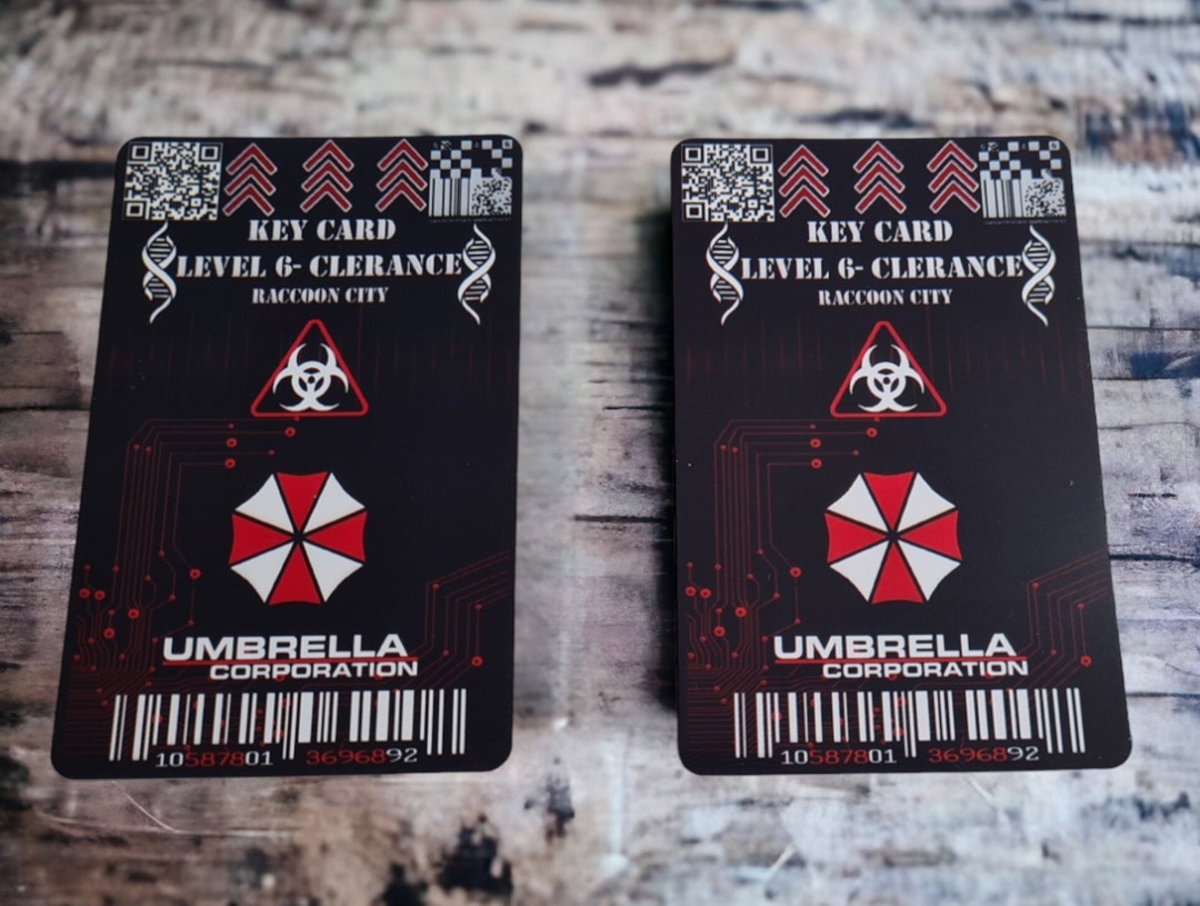 Resident Evil Biohazard Umbrella Corporation Security Card / Key Card ...