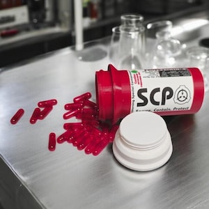 SCP-500 Panacea Cosplay Secure Contain Protect Decoration Fanart Pills ...