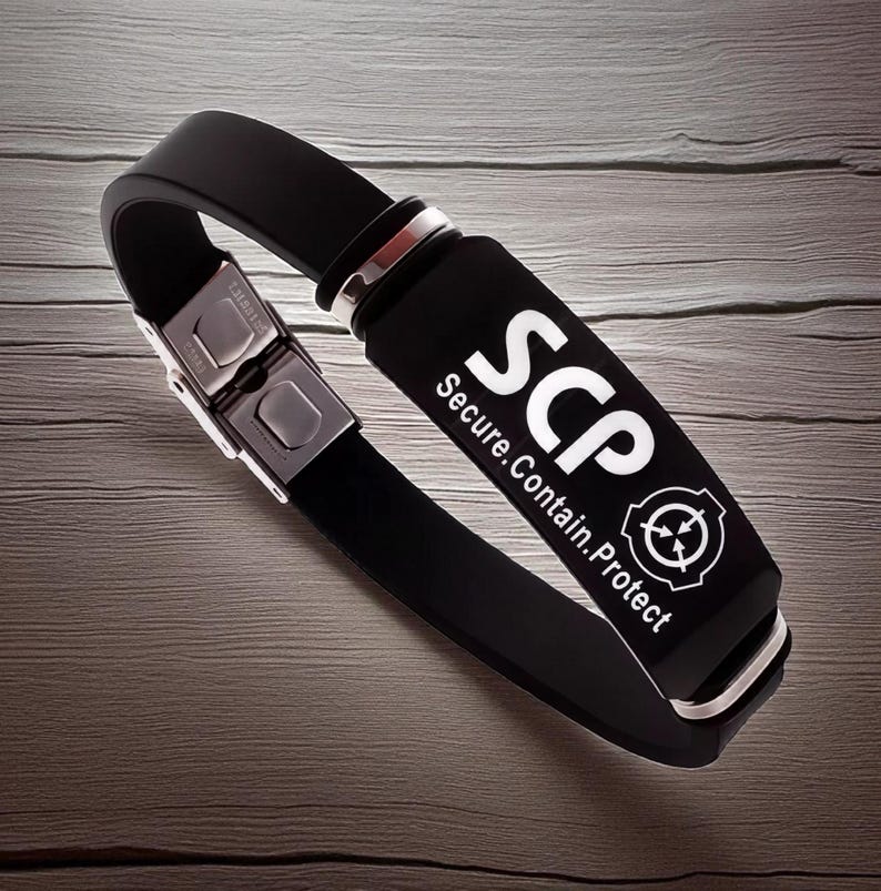 SCP Foundation Bracelet – Secure. Contain. Protect | Black Silicone ...