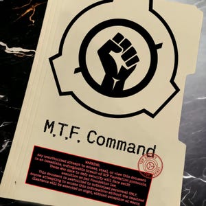 SCP MTF Folder Secure Contain Protect Cosplay Note Euclid Keter Safe ...