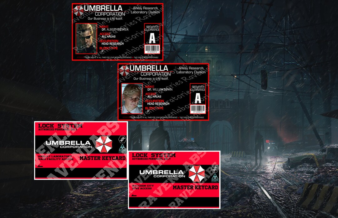 Resident Evil Biohazard Umbrella Corporation ID Card / Access Card / ID ...