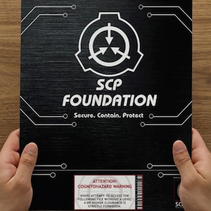 SCP Secure Contain Protect Secret Classified Cosplay Decoration ...