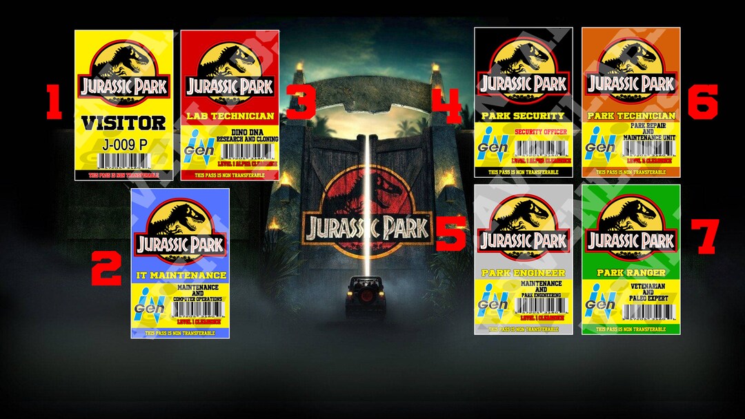 Jurassic Park / Jurassic World ID Fanmade Fan Creation - Etsy France