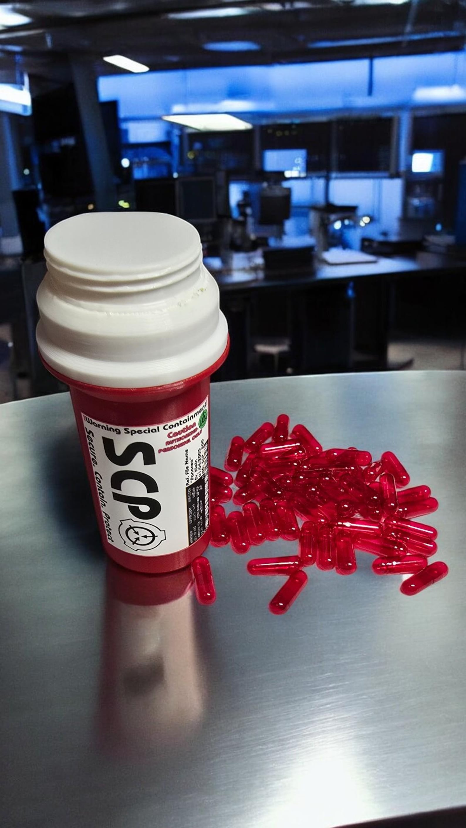 SCP-500 Panacea Cosplay Secure Contain Protect Decoration Fanart Pills ...