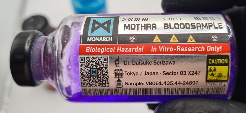 Monarch Kaiju / Kaijū Blood Sample Godzilla Mothra Muto King Ghidorah ...