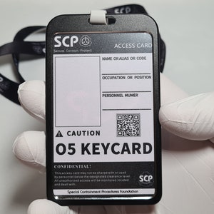 Cartes daccès SCP / Cartes didentité SCP Cosplay / Cartes en - Etsy France