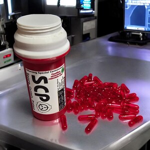 SCP-500 Panacea Cosplay Secure Contain Protect Decoration Fanart Pills ...