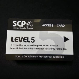 SCP Access Cards V2 / Cosplay ID Cards / Plastic Cards / Security ...