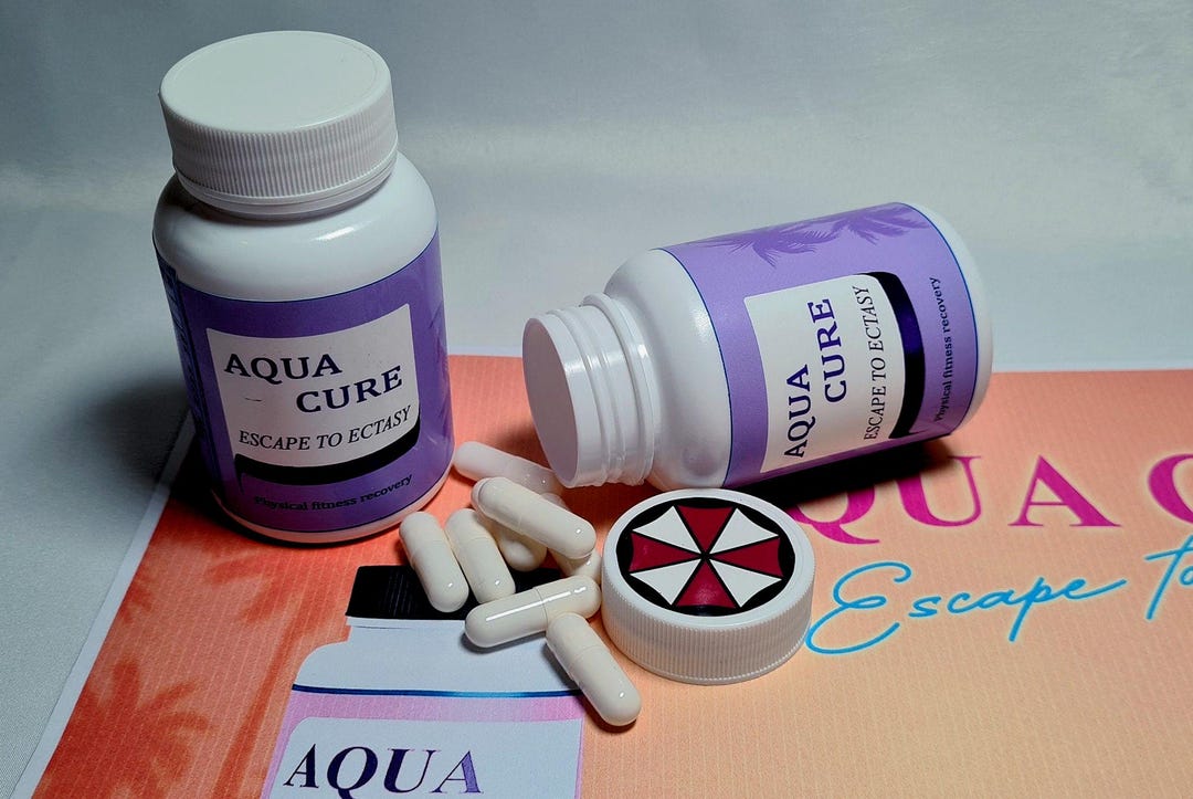 Aqua Cure Resident Evil Biohazard Pills / Drug / Cosplay / Umbrella ...