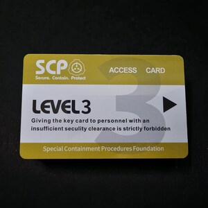 SCP Access Cards V2 / Cosplay ID Cards / Plastic Cards / Security ...