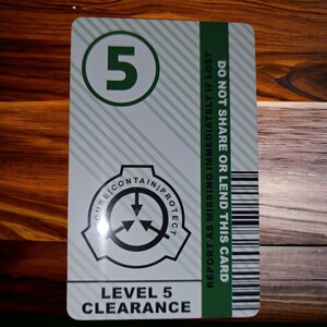 SCP Access Cards V3 / Cosplay ID Cards / Plastic Cards / - Etsy