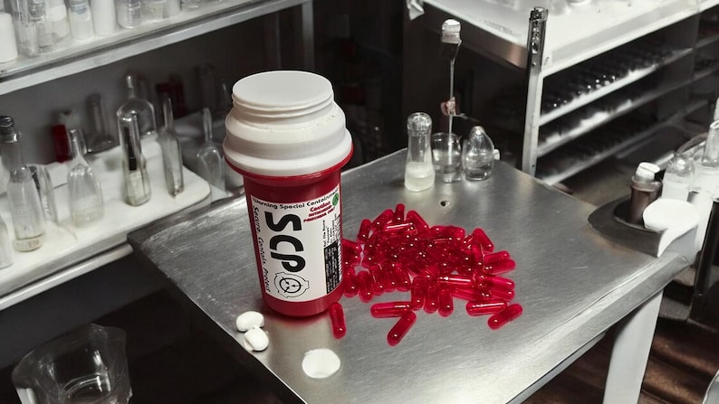 SCP-500 Panacea Cosplay Secure Contain Protect Decoration Fanart Pills ...