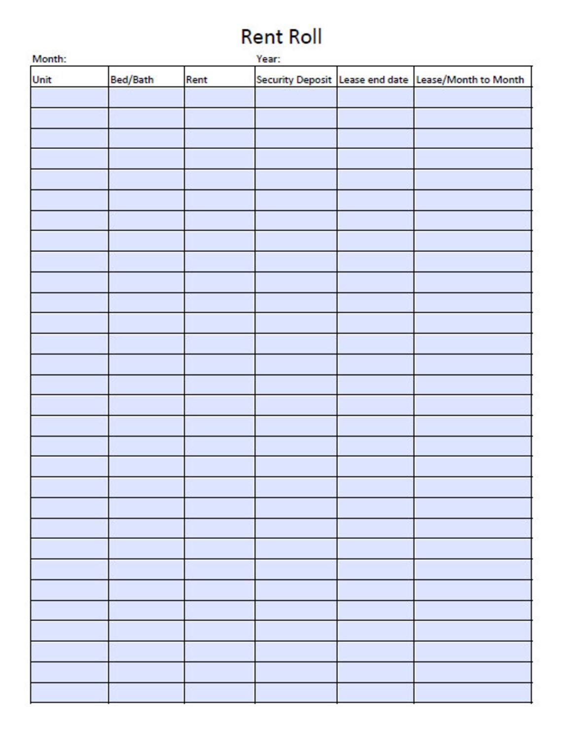 Editable Rent Roll | List of Tenants | Tenant Tracker | Real Estate ...