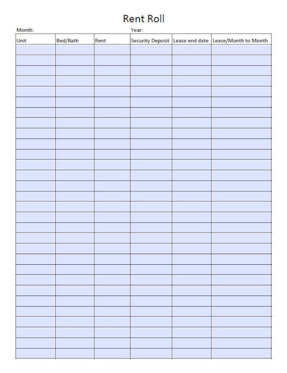 Editable Rent Roll List of Tenants Tenant Tracker Real - Etsy