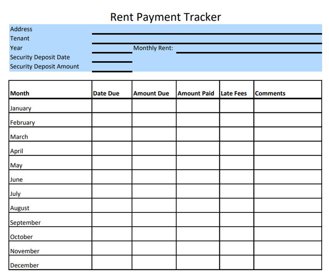 UPDATED Now Editable Rent Payment Tracker Landlord Rent Payment Tracker ...